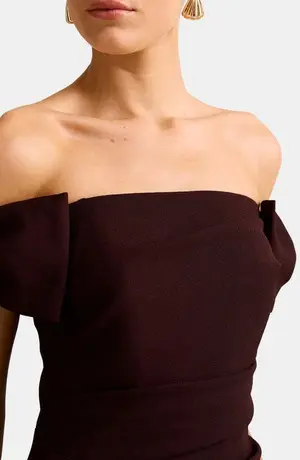 EVER NEW Bow Trim Off-the-shoulder Gown