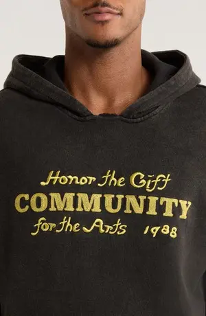 HONOR THE GIFT Vintage Embellished Hoodie - Black
