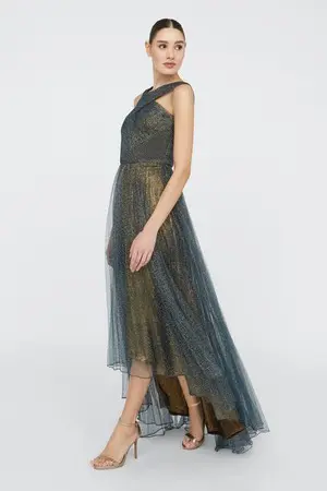 Theia Linda Halter Neck Gown