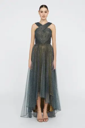 Theia Linda Halter Neck Gown