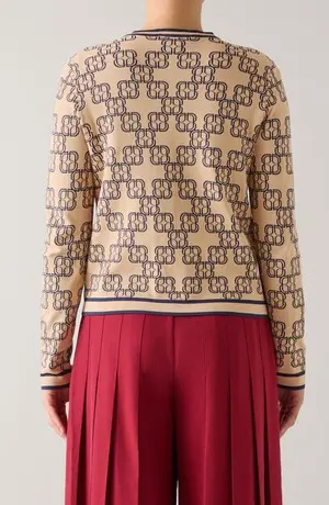 LK BENNETT Odette Logo Monogram Cardigan