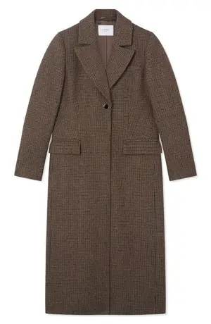 LK BENNETT Dakota Checked Wool-blend Coat