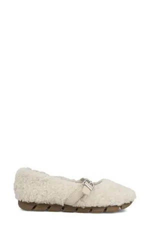 Mia Kayti Faux Shearling Mary Jane Flat - Cream