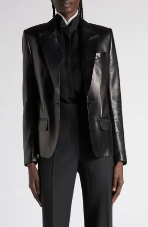 TOM FORD Single Breasted Leather Blazer