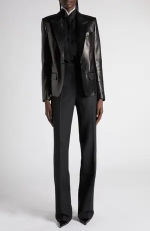 TOM FORD Single Breasted Leather Blazer