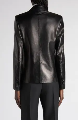 TOM FORD Single Breasted Leather Blazer