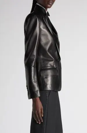 TOM FORD Single Breasted Leather Blazer