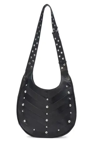 Valentino Garavani Small Patchwork Leather Hobo Bag - Nero