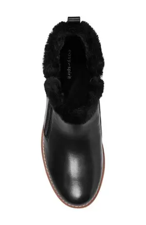 Easy Spirit Faux Fur Lined Wedge Bootie - Black