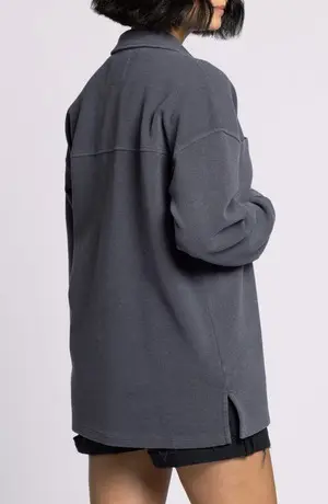 THREAD & SUPPLY Cotton-blend Oversized Shirt Jacket - Warm Charcoal