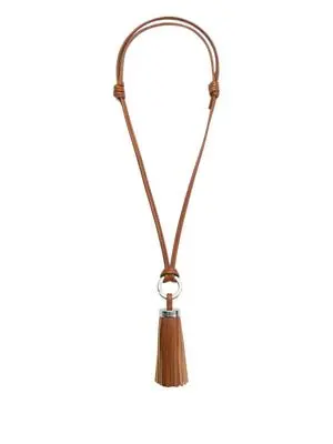 AMI Paris Pompom Leather Keyring - Brown