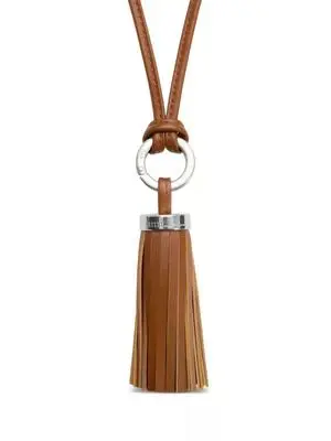 AMI Paris Pompom Leather Keyring - Brown