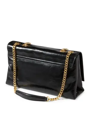 Veronica Beard Small Crinkle Leather Wedge Bag