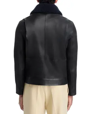 Paul Smith Shearling Collar Leather Jacket