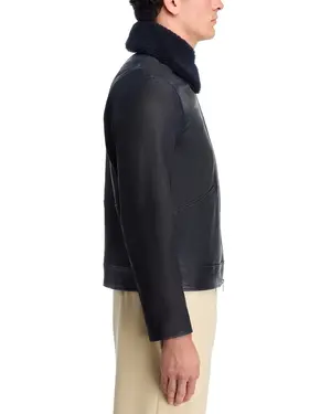 Paul Smith Shearling Collar Leather Jacket