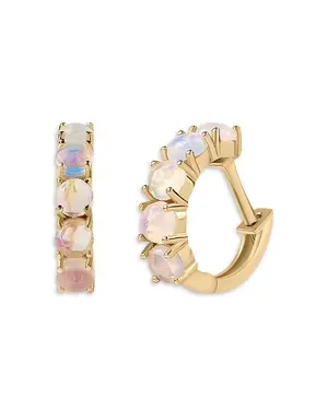 MOON & MEADOW 14k Yellow Opal Hoop Earrings - Gold