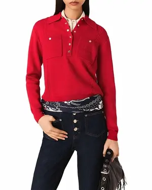 Women's Red Polo Sweaters
