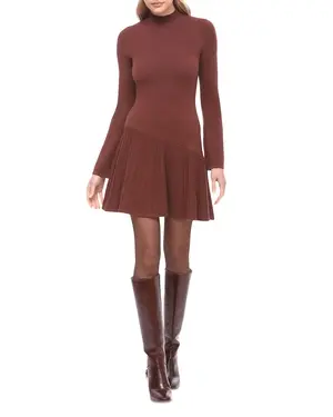 Bagatelle Mock Neck Knit Mini Sweater Dress