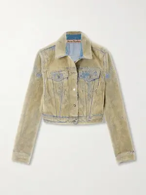 Acne Studios Flocked Denim Slim Fit Jacket - Multi