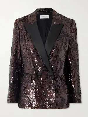 Veronica Beard Sevyn Sequined Satin Jacket