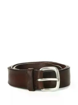ORTIGNI Leather Buckle Belt - Brown