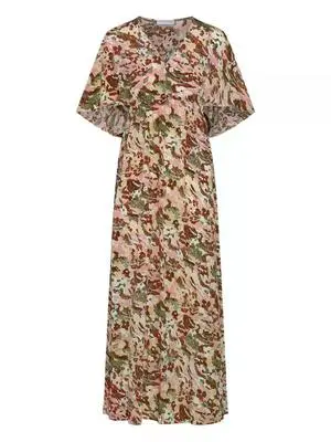 MARINELLA PICCINNO Lucia Printed Silk Dress - Brown