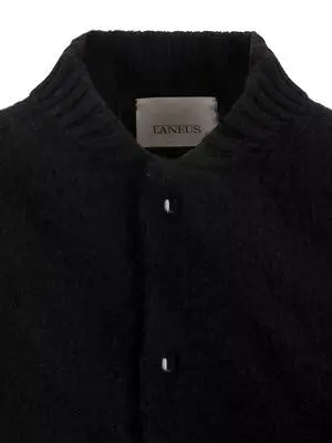 LANEUS Boucle Buttoned-up Bomber Jacket - Black