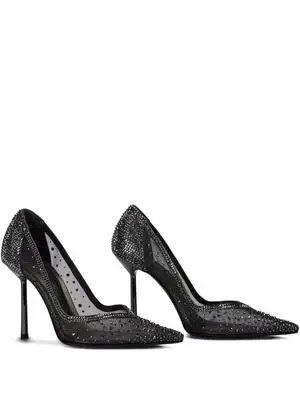 LE SILLA Nicole 100mm Crystal-embellished Mesh Pumps - Grey