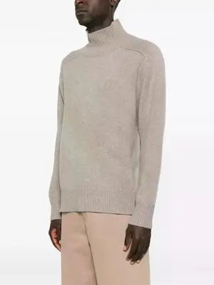 Soft Goat Funnel-neck Sweater - Neutrals