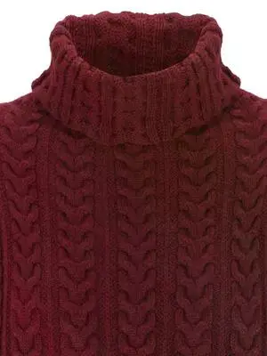 LANEUS Cable-knit Turtleneck Sweater