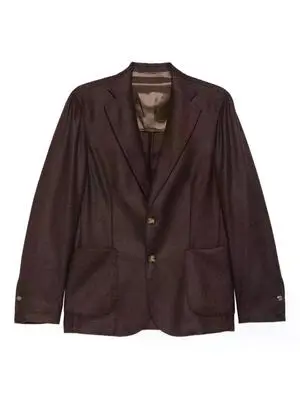 BARBA NAPOLI Patch-pocket Button-front Blazer - Brown