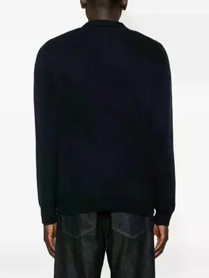 Soft Goat Cashmere Polo Sweater - Blue