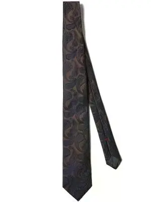 Brunello Cucinelli Jacquard Silk Neck Tie - Brown