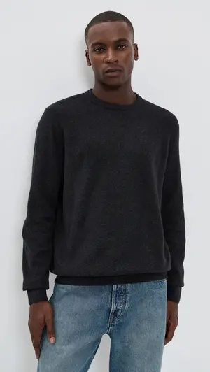 Faherty Brand Jackson Crew Sweater - Wolf Black Heather