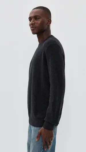 Faherty Brand Jackson Crew Sweater - Wolf Black Heather