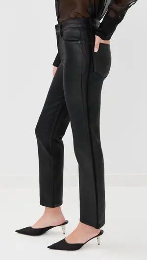 FRAME Le Sleek Straight Coated Jeans