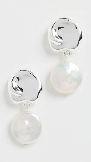 LIZZIE FORTUNATO Coin Reflection Earrings - Silver