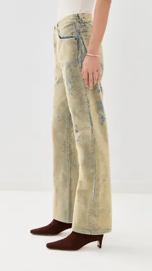 Acne Studios Loose-fit Flocked Denim - Blue/beige