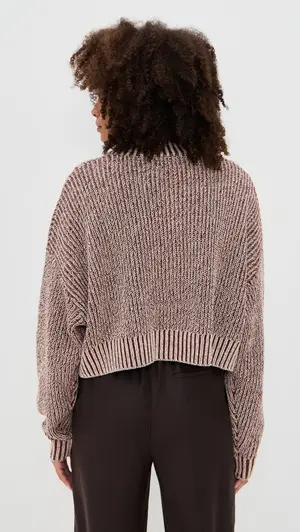 Staud Cropped Hampton Sweater - Bisque