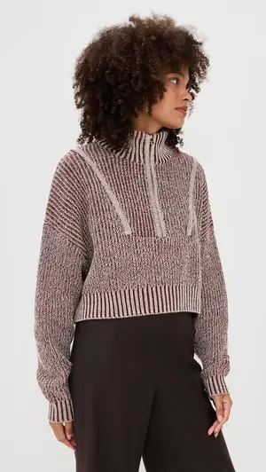 Staud Cropped Hampton Sweater - Bisque