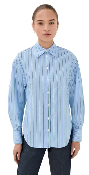 Bite Studios Vera Striped Organic Cotton Poplin Shirt