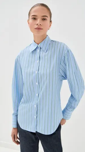 Bite Studios Vera Striped Organic Cotton Poplin Shirt