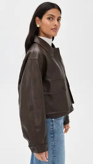 Pixie Market Patch Pocket Faux Leather Jacket