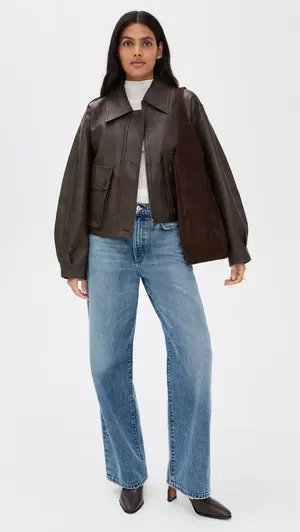 Pixie Market Patch Pocket Faux Leather Jacket