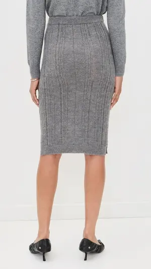 SIMONETT Stripe Knit Wrap Skirt