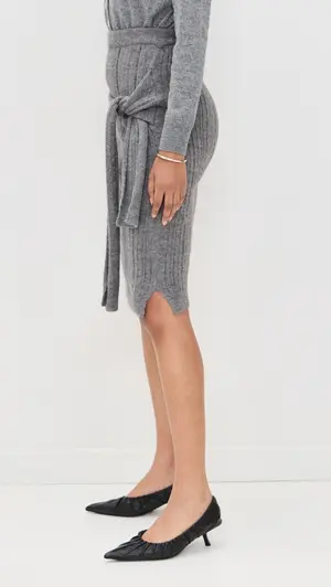SIMONETT Stripe Knit Wrap Skirt