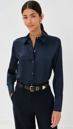 TWP Joey Button-down Silk Top