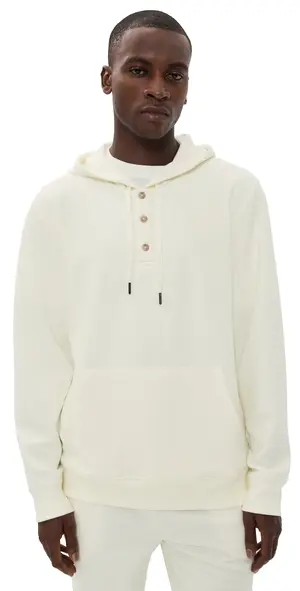Onia Waffle Half Button Hoodie