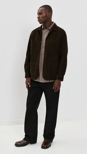 Portuguese Flannel Labura Corduroy Shirt Jacket - Olive