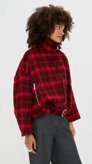 MEIMEIJ Checkered Oversized Blouson Bomber